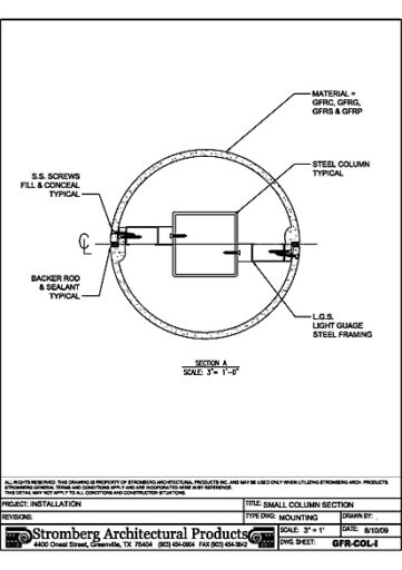 Small Column – Section – Stromberg Architectural